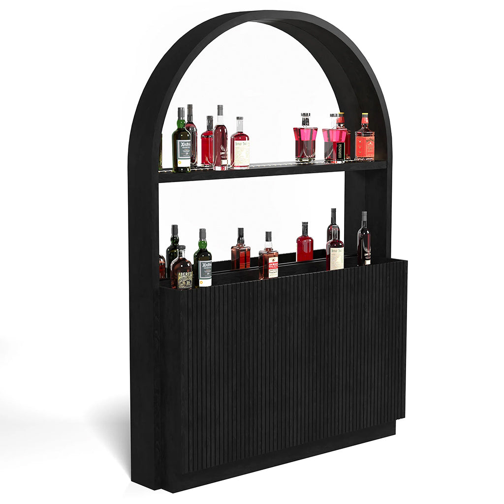 RAM Game Room Prohibition Back Bar in Black Stain | Home Bars USA