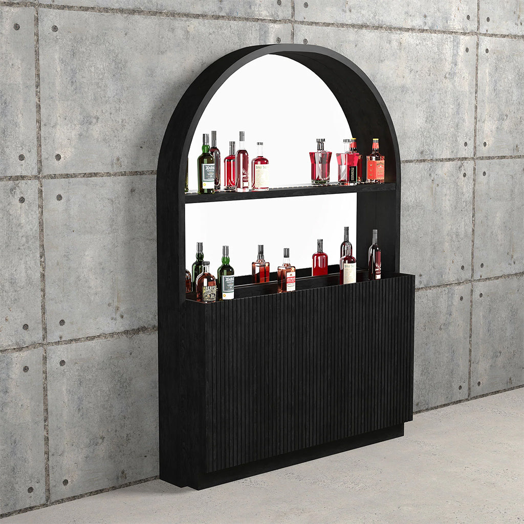 RAM Game Room Prohibition Back Bar in Black Stain | Home Bars USA