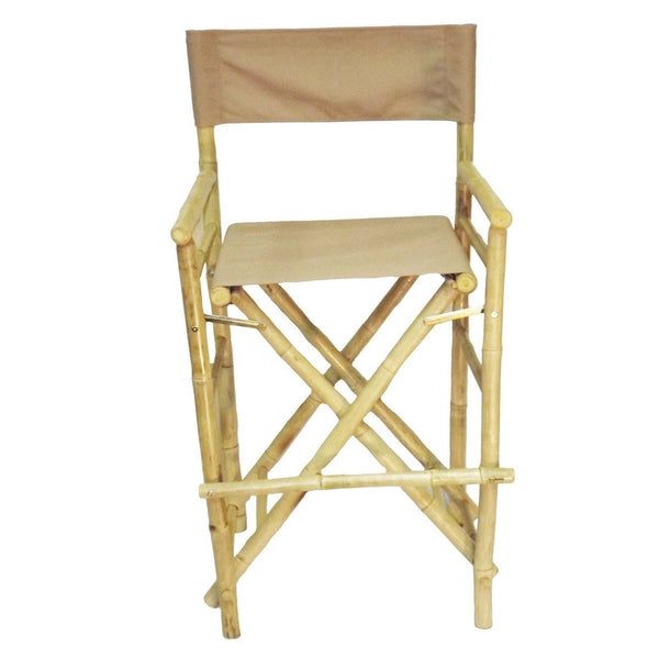 Bamboo54 Bamboo Folding Bar Stool with Natural Canvas (Set of 2) - Home ...